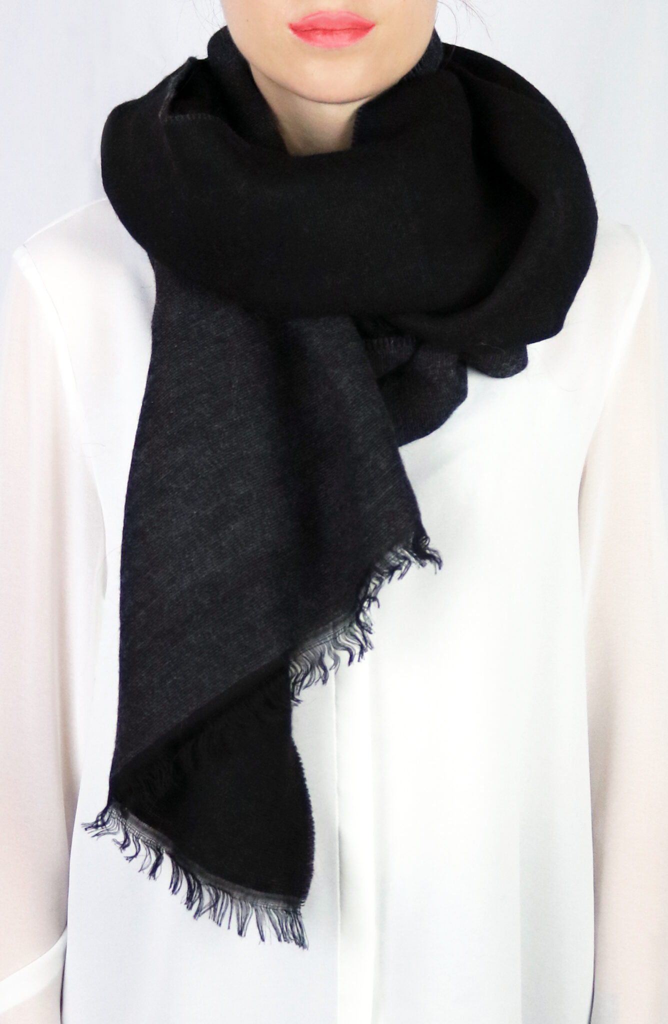 Winter women scarf, black and grey color - Nicoletta Rosi